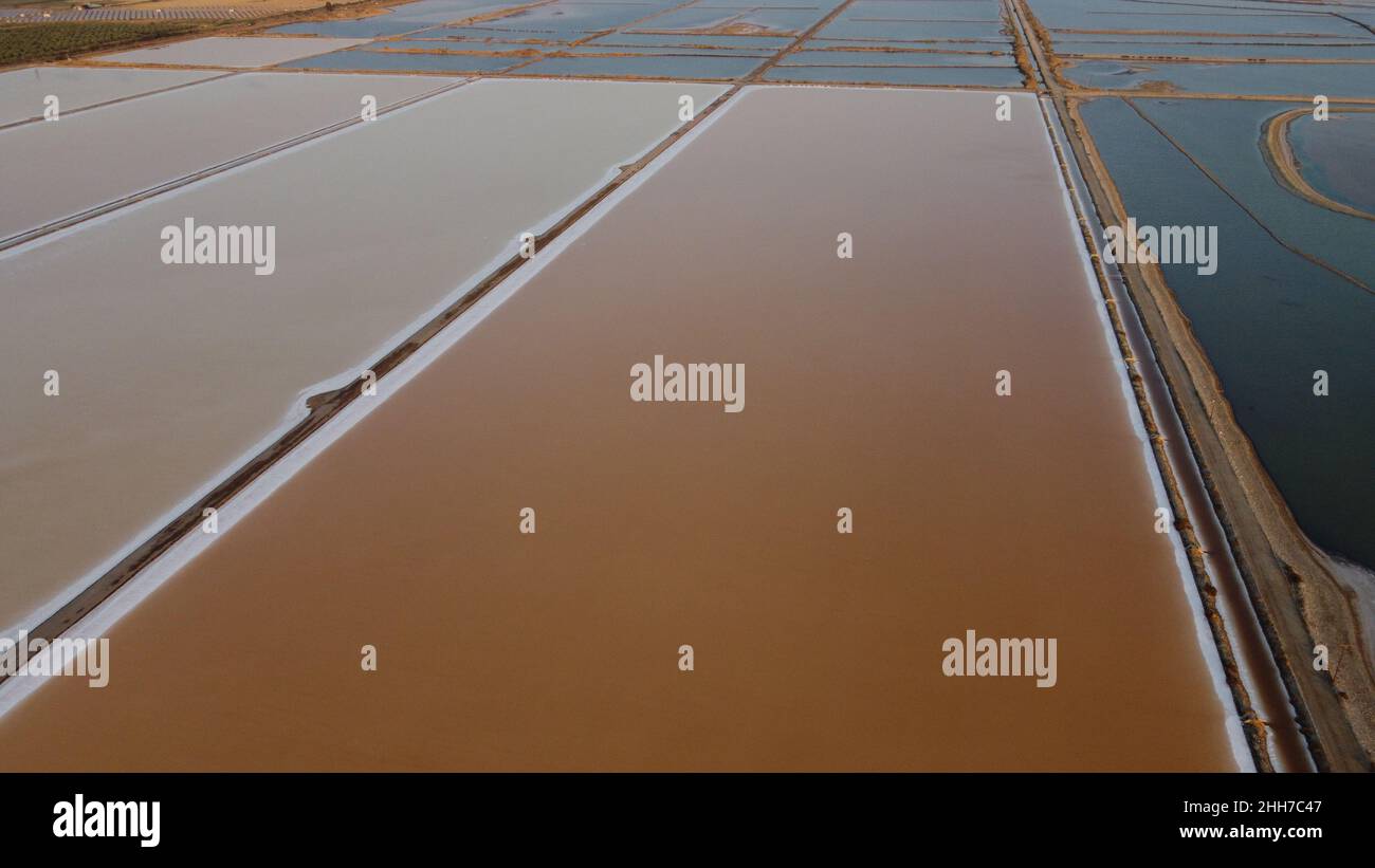 Salt evaporation drone hi-res stock photography and images - Alamy