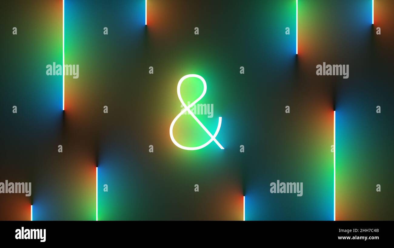 And sign led light illustration Stock Photo - Alamy