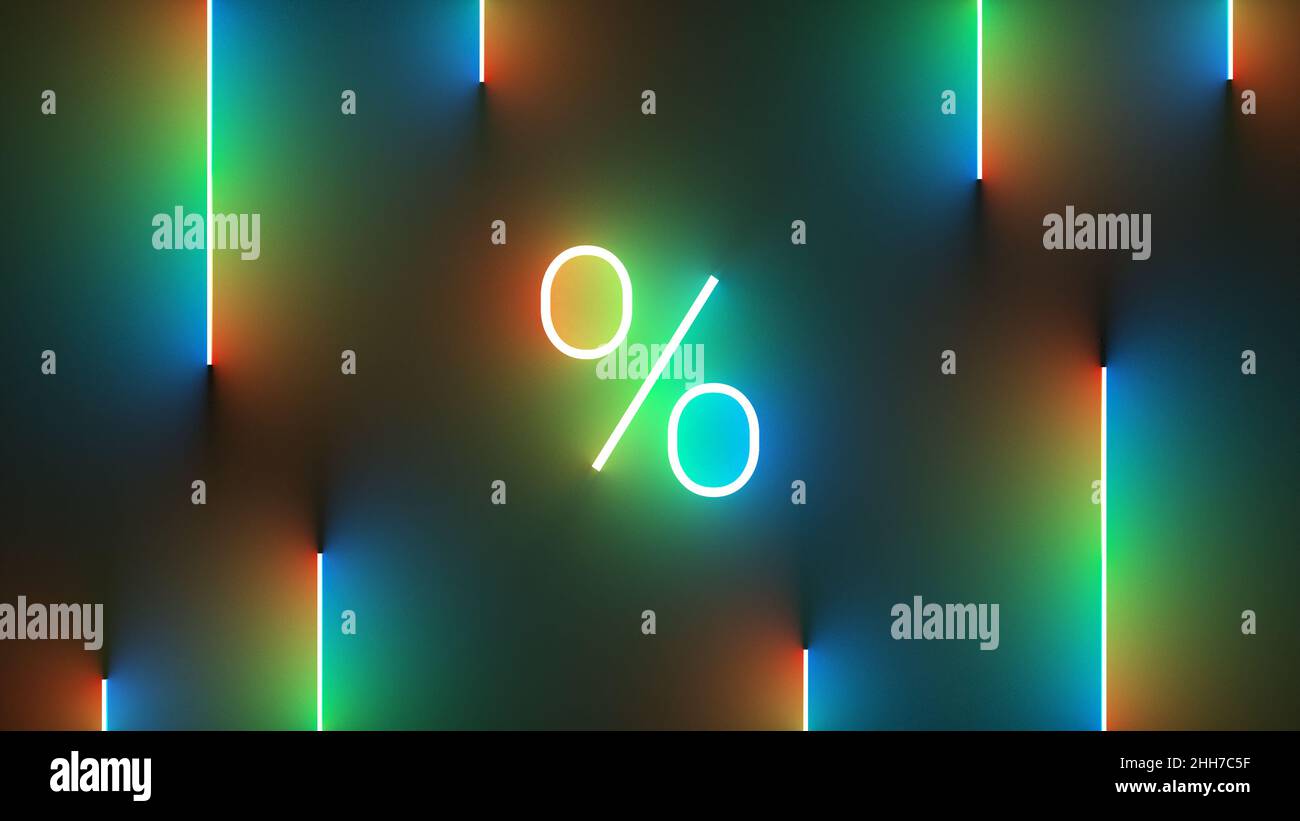 Percent sign led light illustration Stock Photo - Alamy