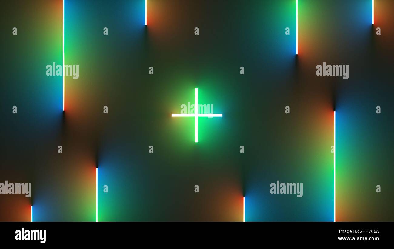 Plus sign led light illustration Stock Photo - Alamy