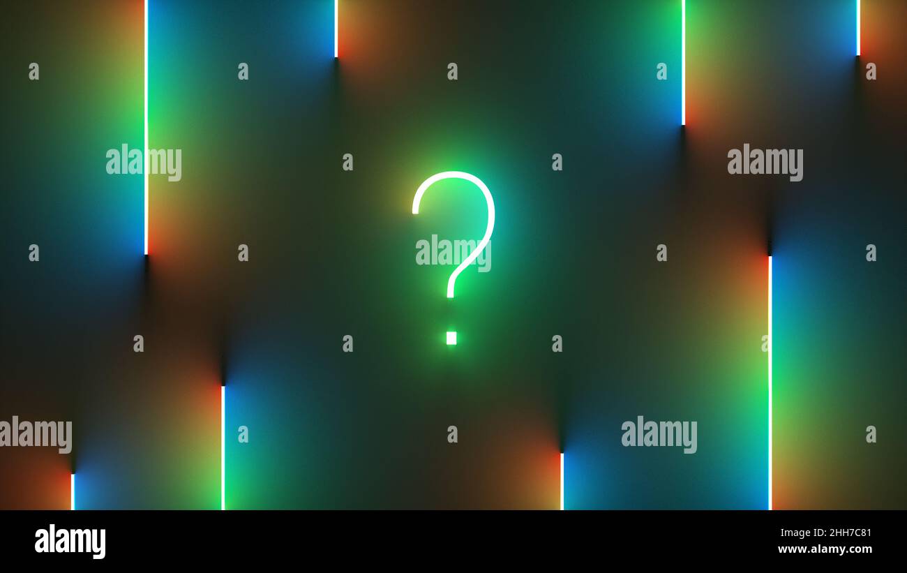 Question mark sign led light illustration Stock Photo - Alamy