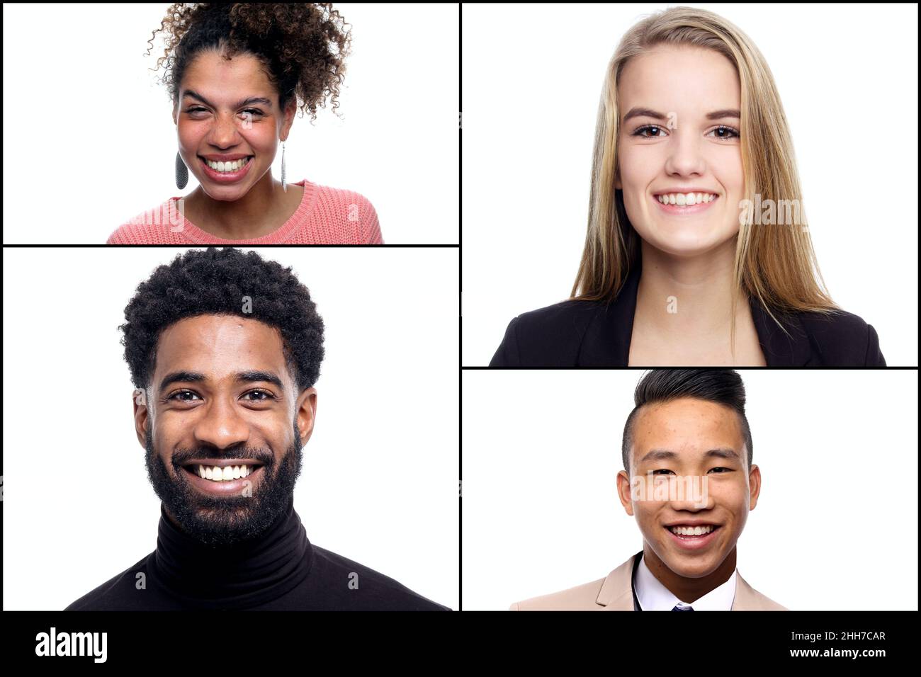 Group of people in a collage Stock Photo - Alamy