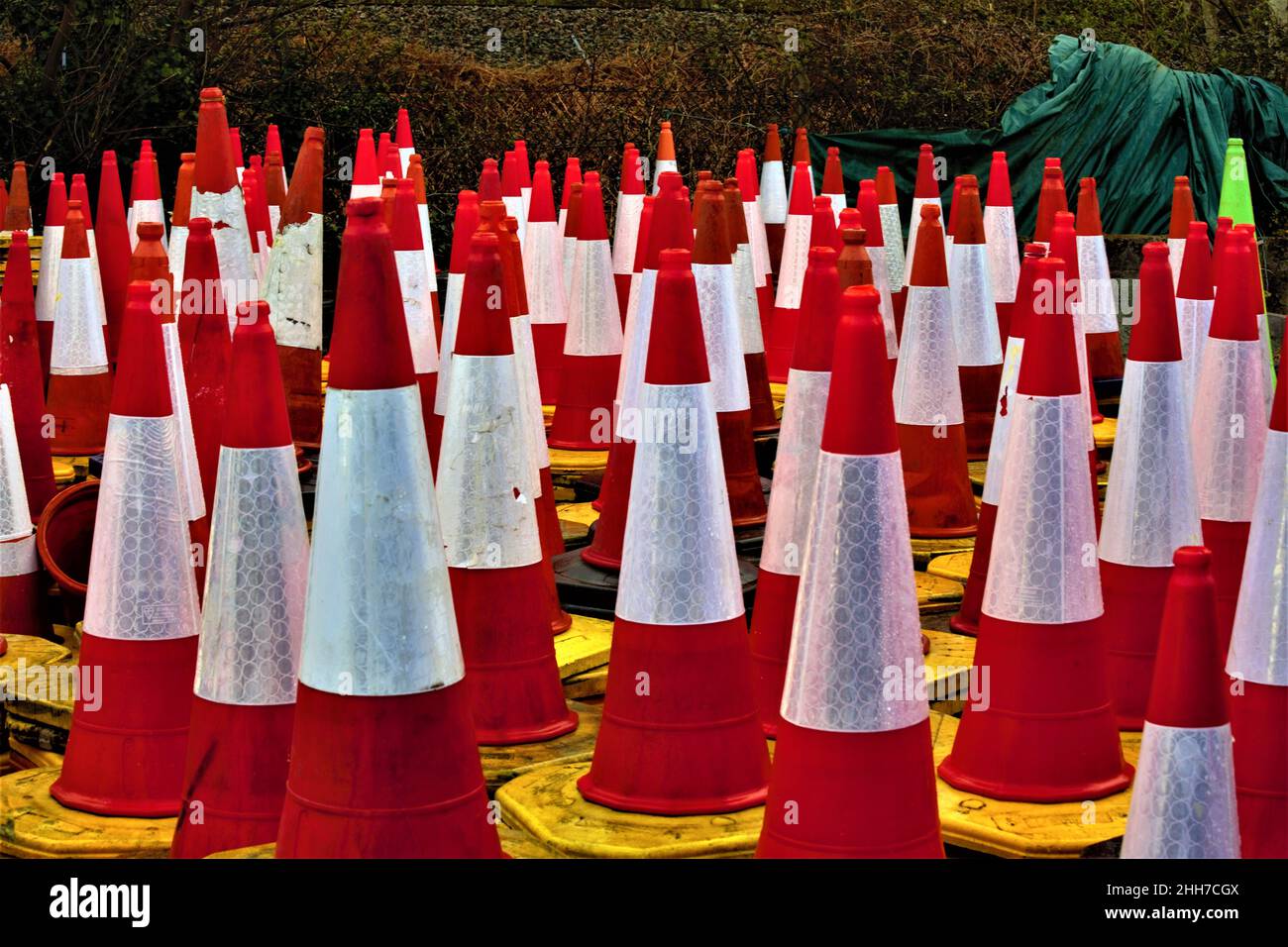 Closeup shot of traffic cones outdoors Stock Photo - Alamy