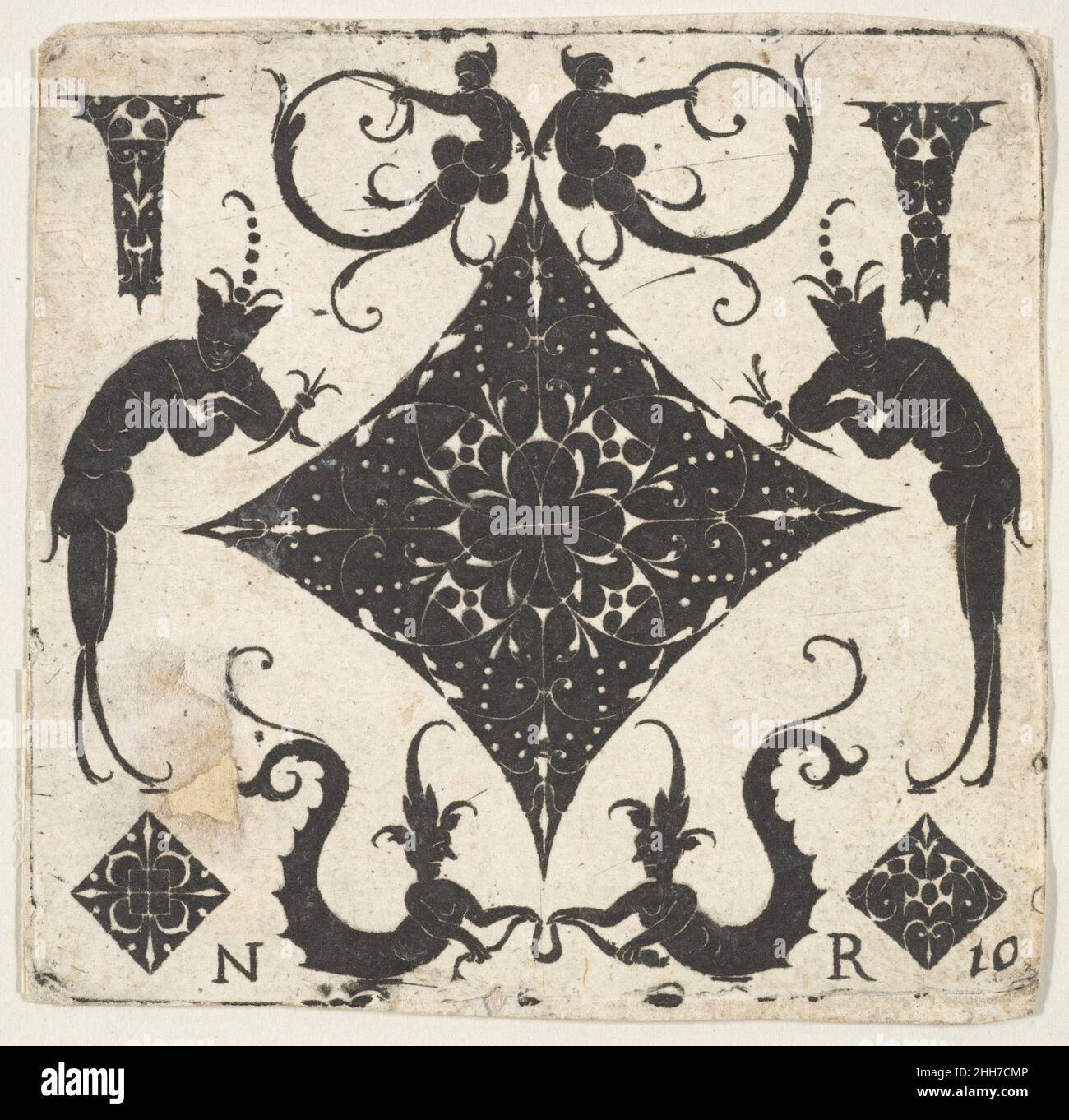 Concave Lozenge-shaped Panel and Grotesque Figures ca. 1620–30 Noël ...