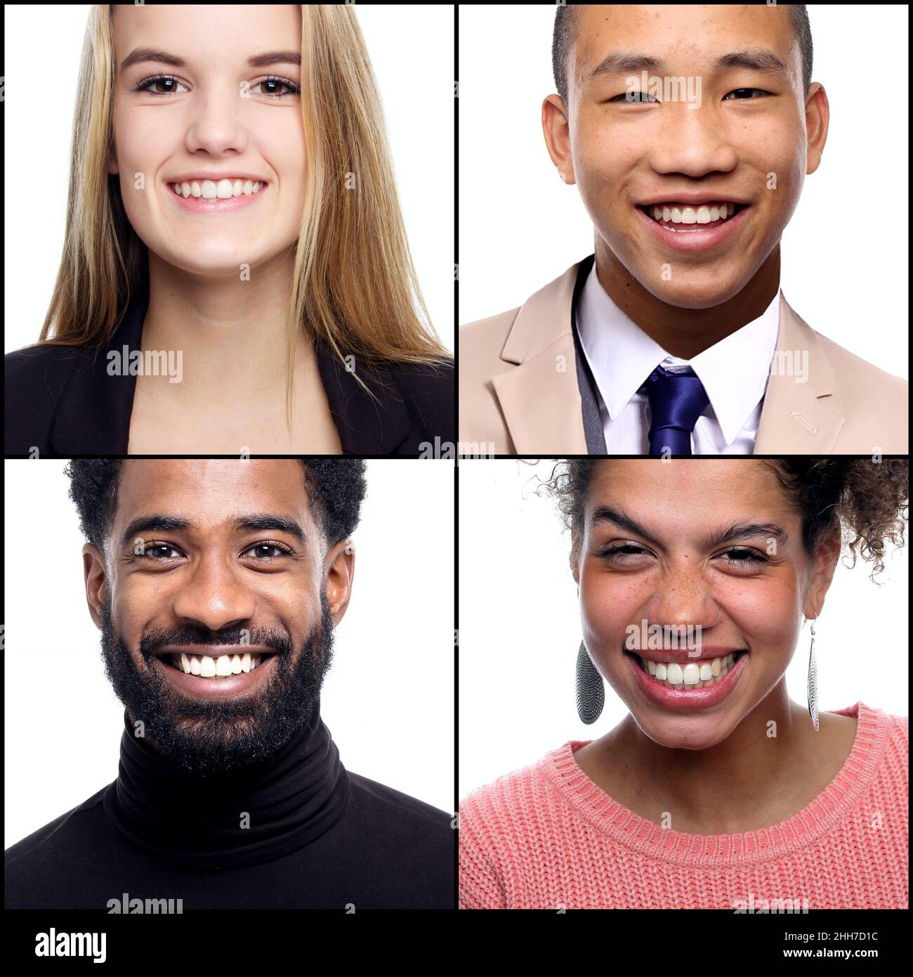 Group of people in a collage Stock Photo - Alamy