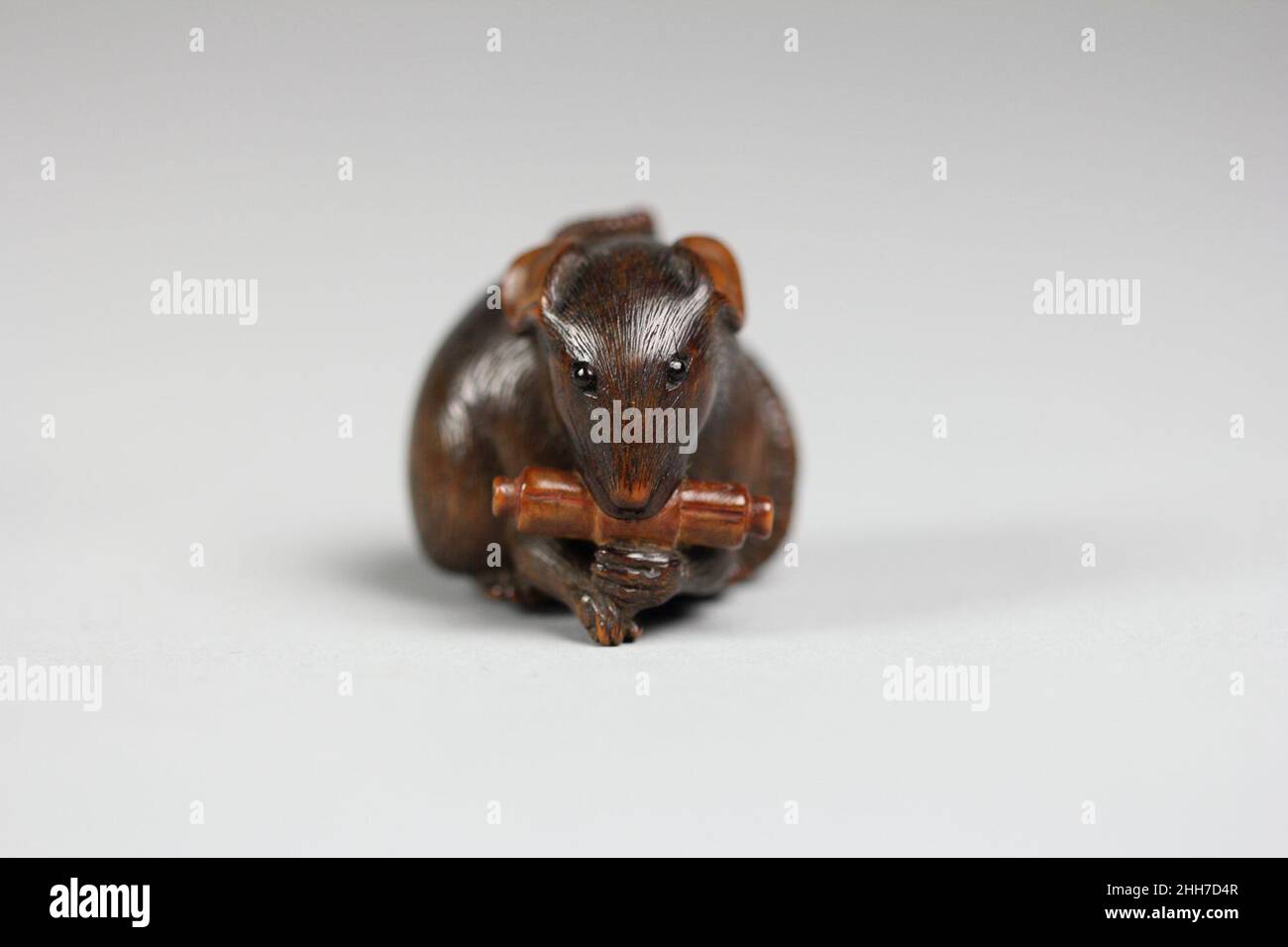 Netsuke of Mouse with Scroll in Mouth 19th century Japan. Netsuke of ...