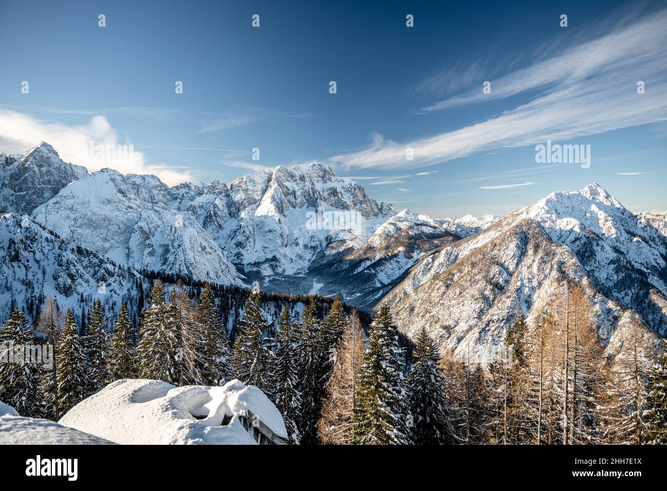 Mountsains sorrounding monte lussari in the wonderful italian alps at ...