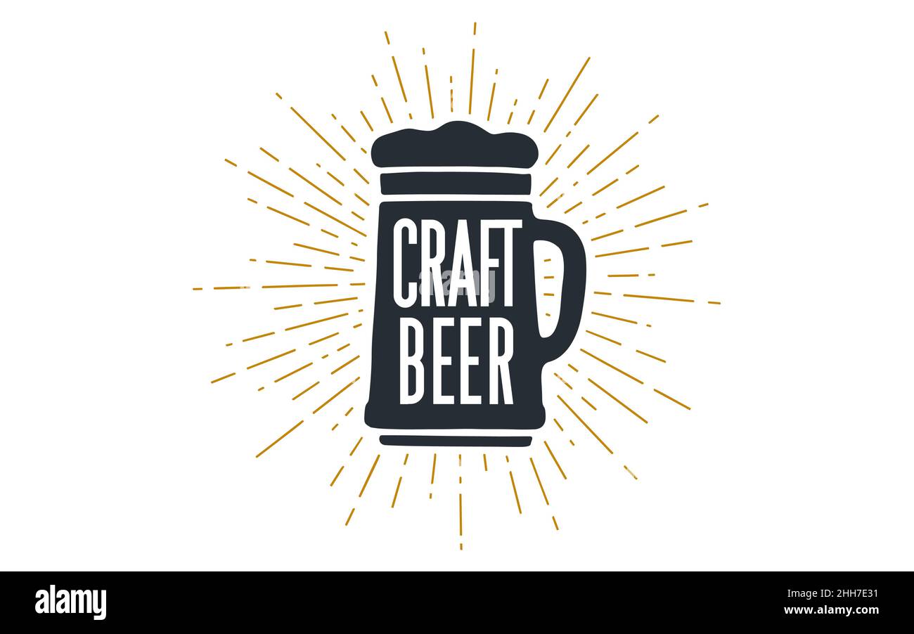 Craft Beer. Vintage hand drawn lettering for beer bar, pub, drink menu ...