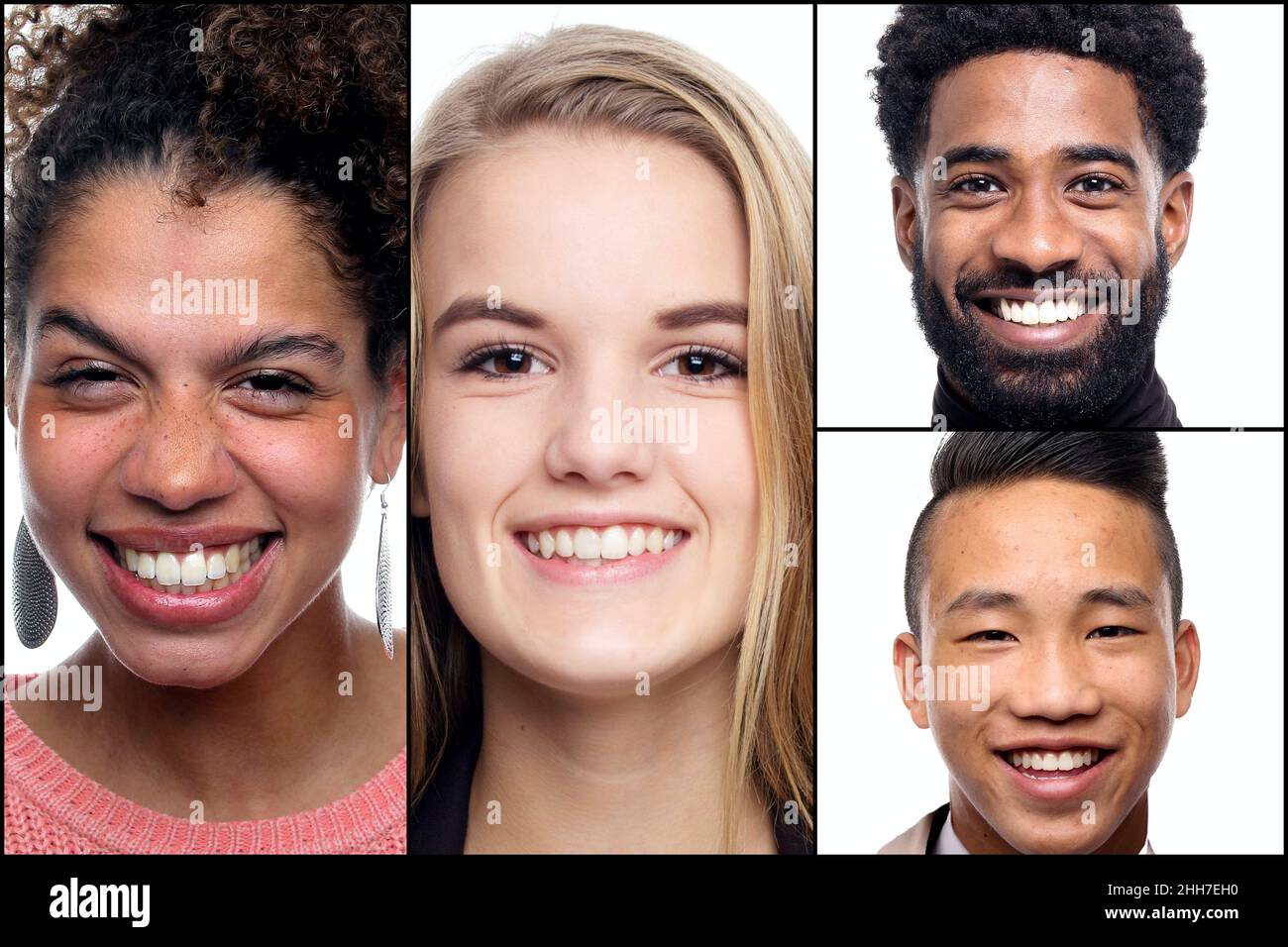 Group of people in a collage Stock Photo - Alamy