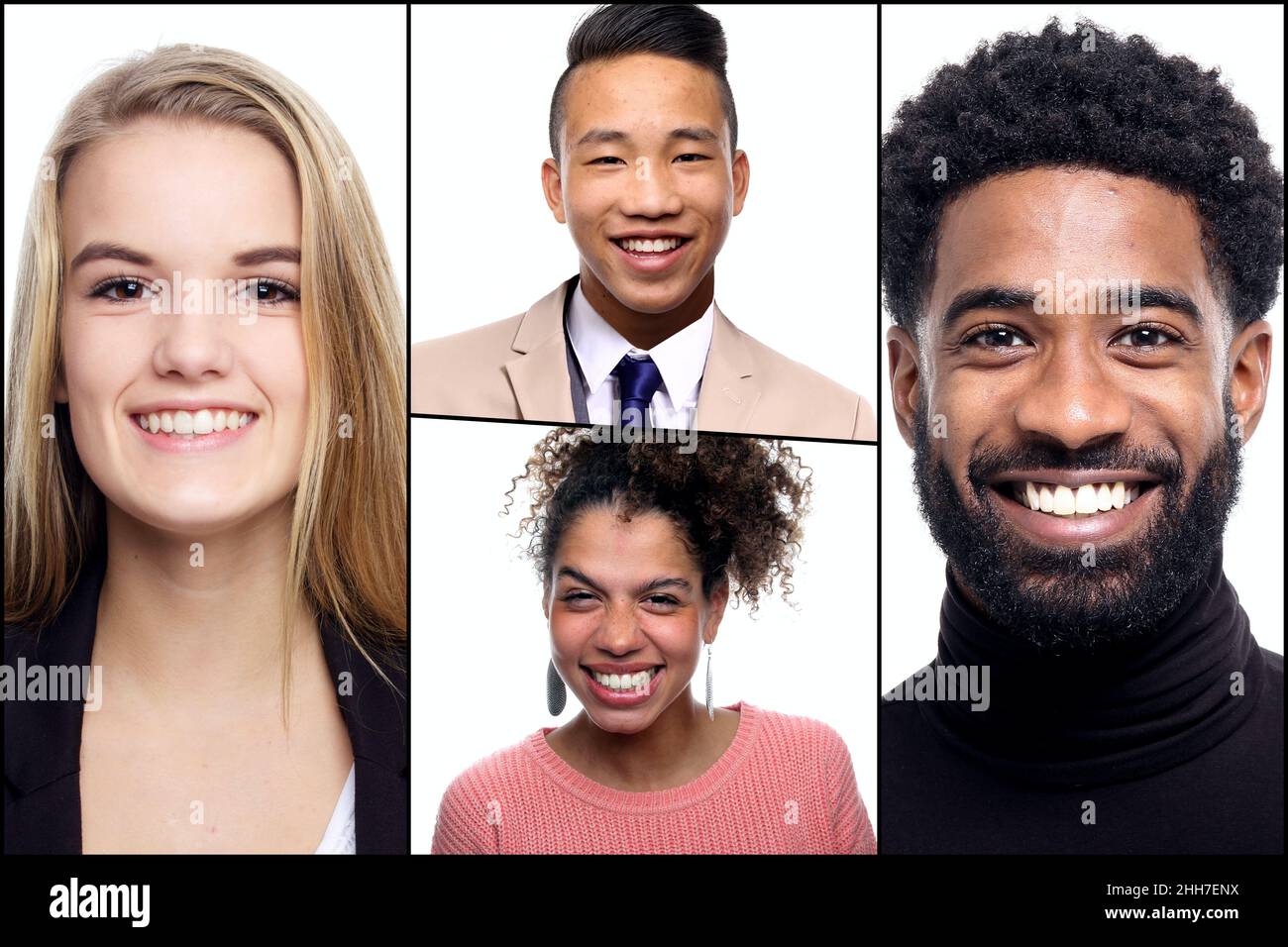 Group of people in a collage Stock Photo - Alamy