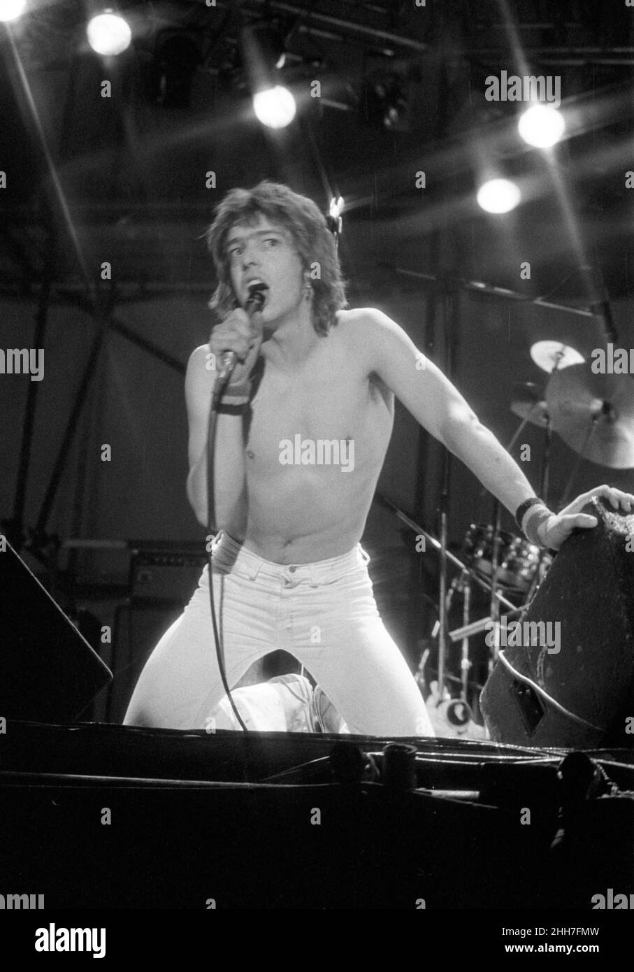 Singer Barrie Masters of Eddie and the Hot Rods performing at the 1977 ...