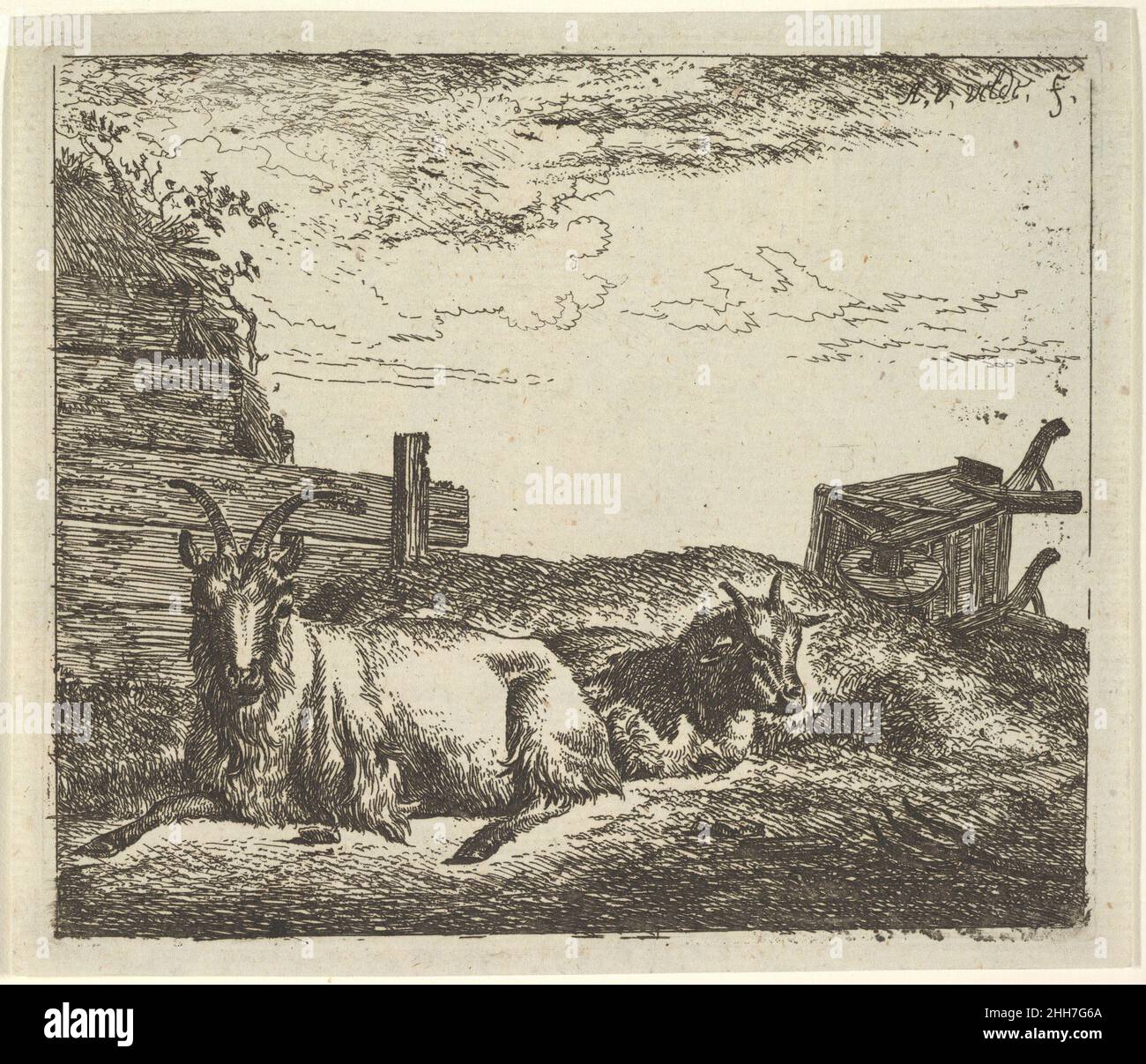 Recumbent Goats, from Different Animals Adriaen van de Velde Dutch ...