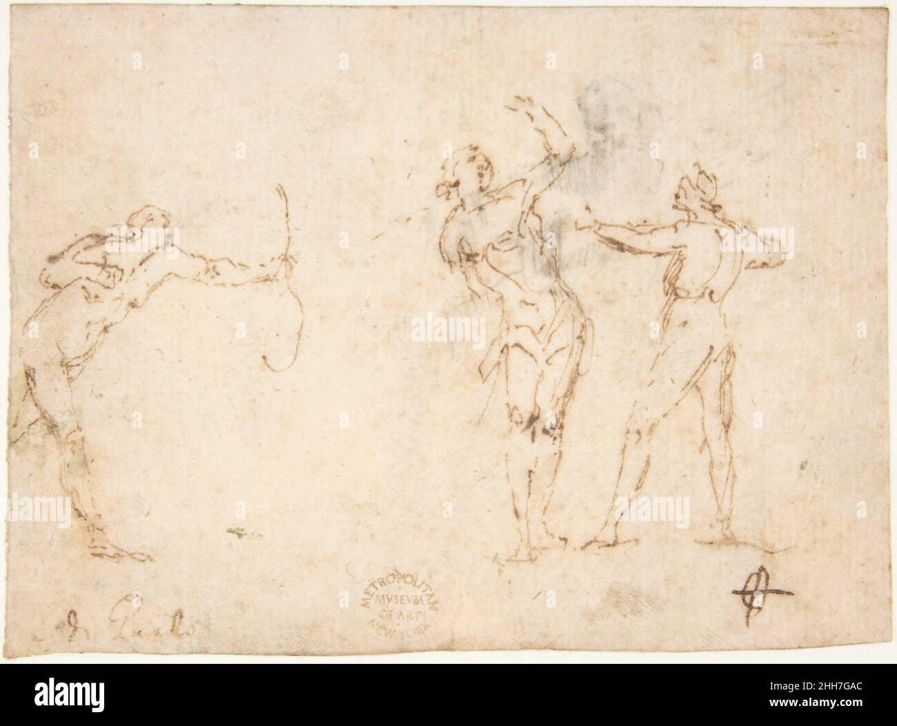The Martyrdom of Saint Sebastian (recto); Bearded Old Man Blessing Seen ...