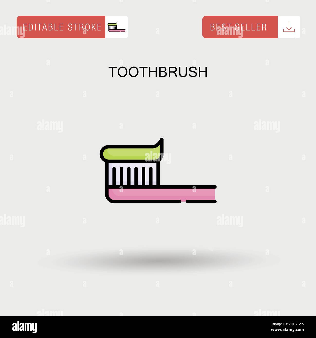 Toothbrush Simple vector icon Stock Vector Image & Art - Alamy
