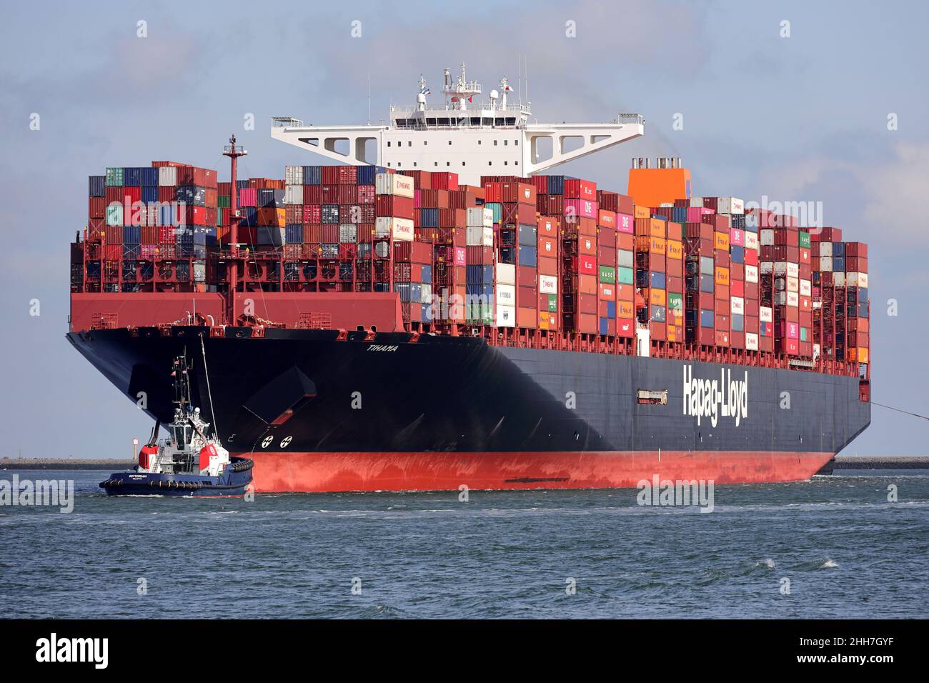 The container ship Tihama will reach the port of Rotterdam on August 24 ...