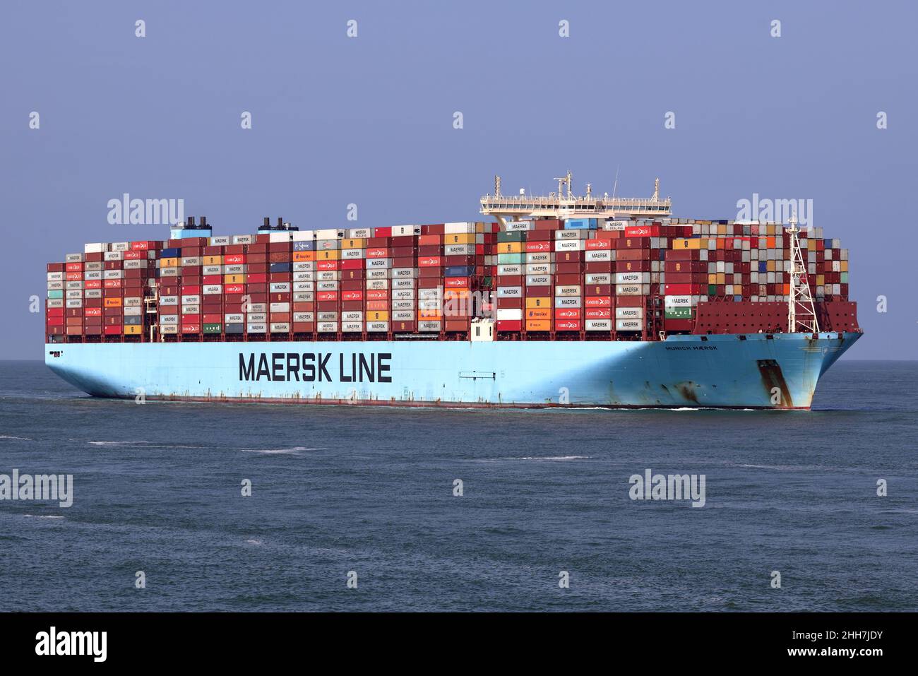 The container ship Munich Maersk will reach the port of Rotterdam on ...