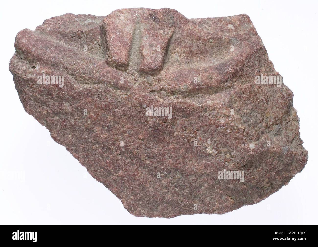 Fragment of a queen's crown (?) with modius of uraeus, disk, horns and ...