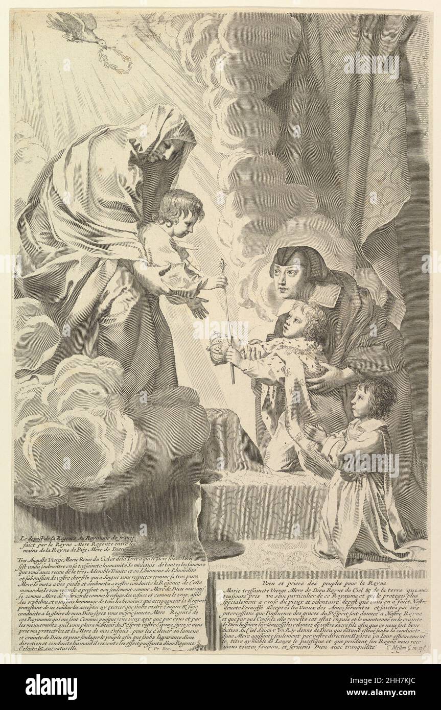 Anne of Austria with the Young Louis XIV and Monsieur before the Virgin ...