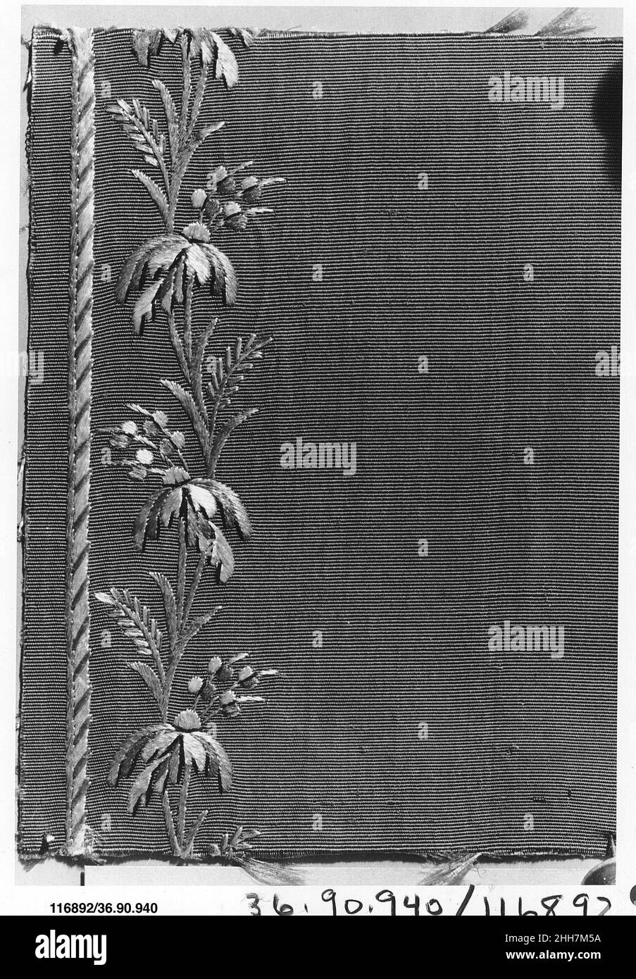 Embroidery sample for a man’s suit or waistcoat ca. 1785–1820 French ...