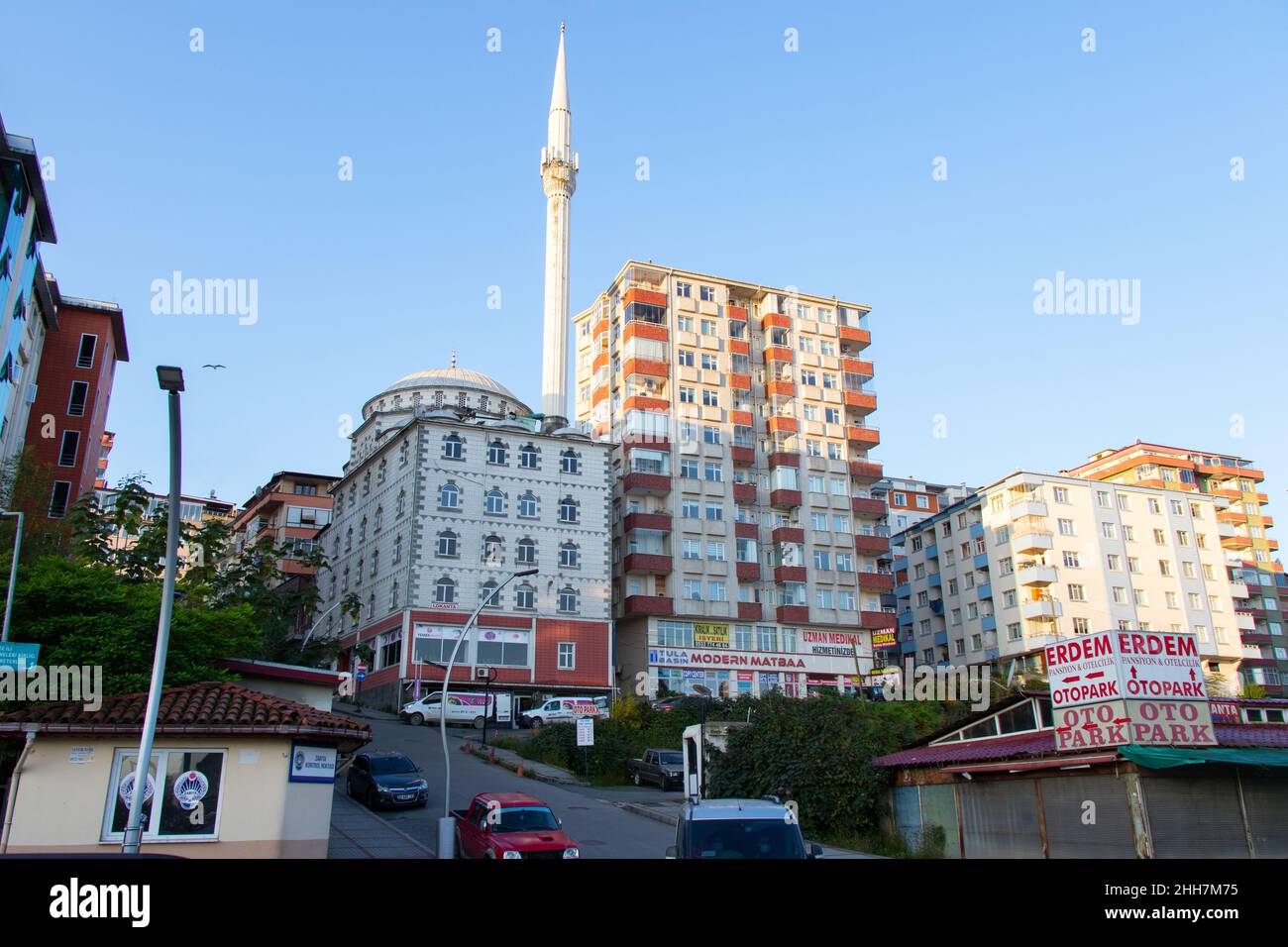 RIZE, TURKEY - November 9, 2021: A view from the city center of Rize ...