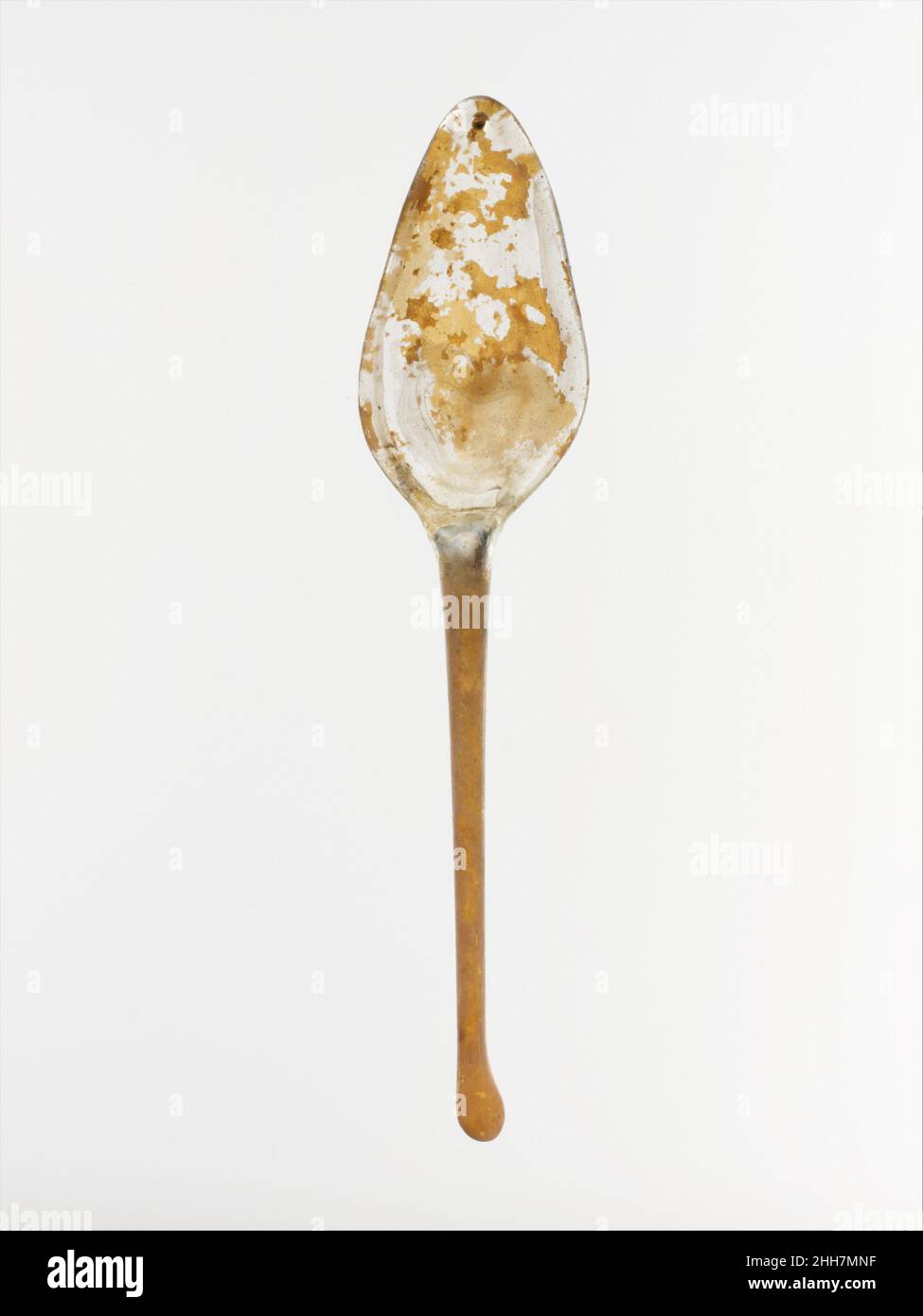 Glass spoon 4th century A.D. Roman Colorless.Shallow bowl with rounded ...