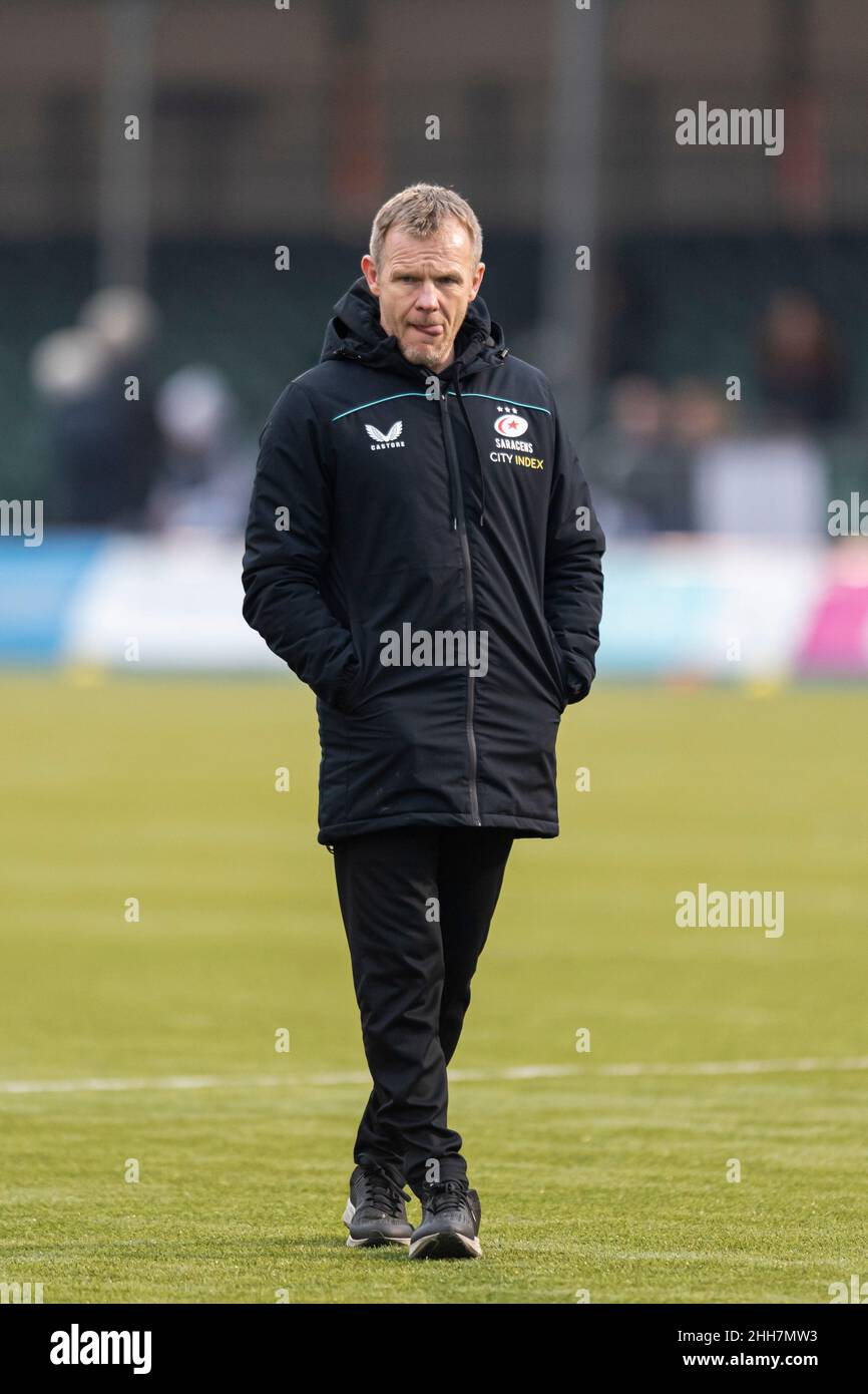 LONDON, United Kingdom. 23th Jan, 2022. Saracens Director of Rugby ...