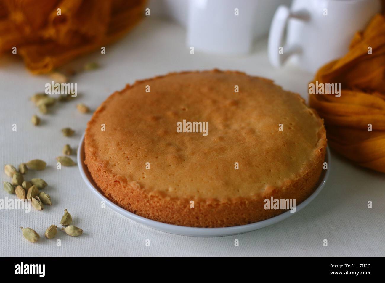 Ghee cake. A version of tea cake with ghee and flavoured with cardamom ...