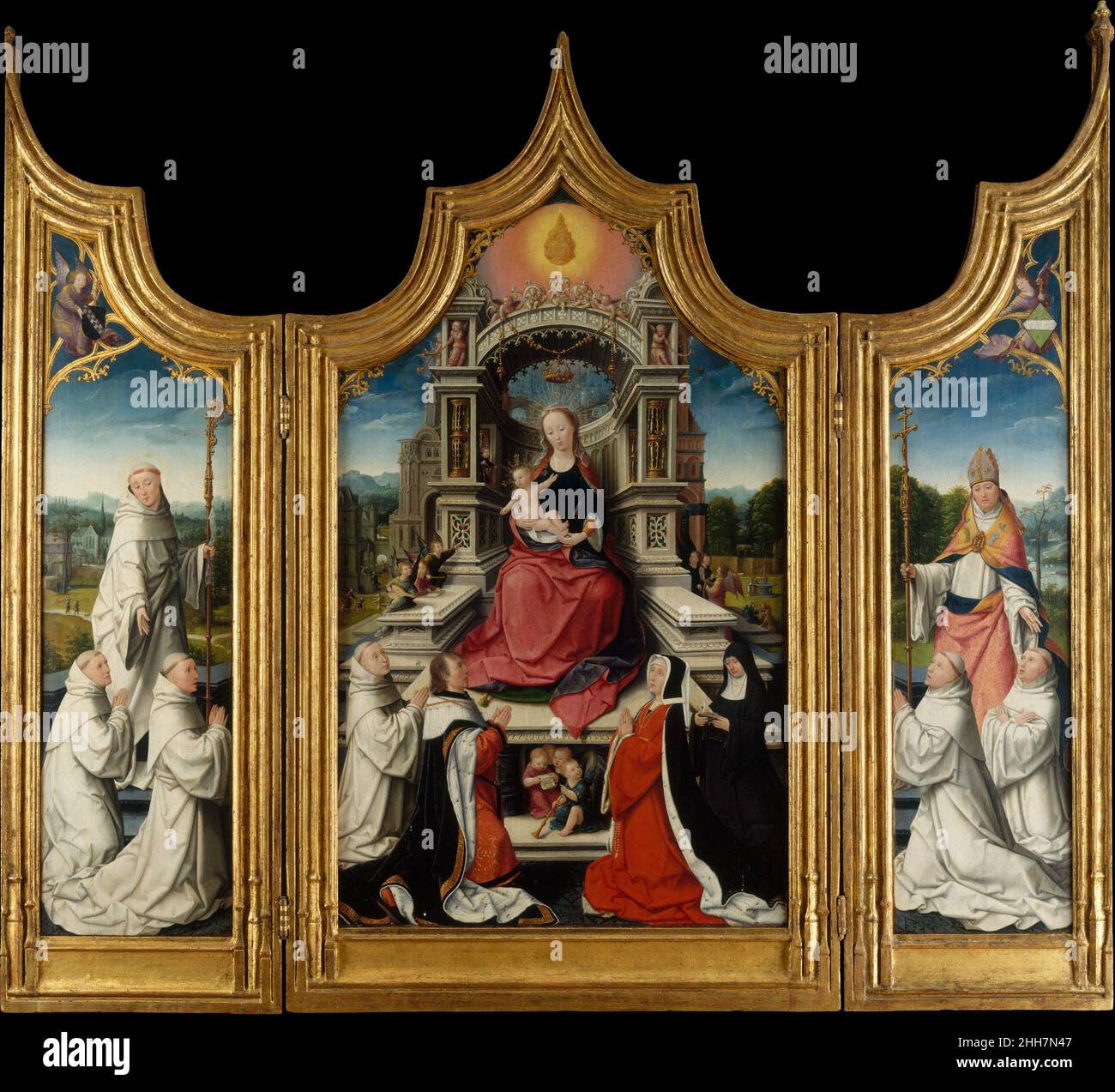 The Le Cellier Altarpiece 1509 Jean Bellegambe French Saint Bernard, the standing monk seen on ...