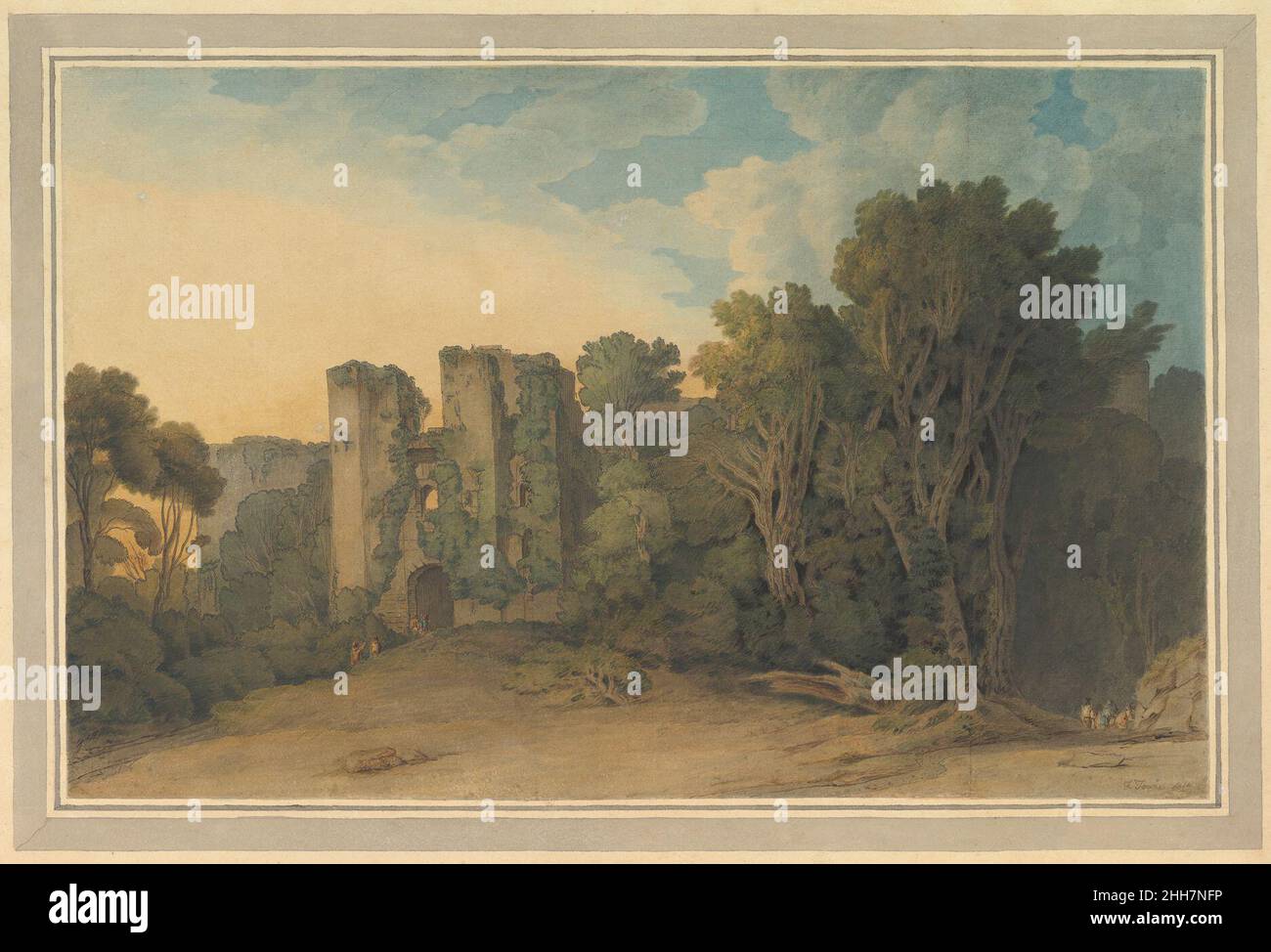 Berry Pomeroy Castle in the County of Devon (?) 1775–1805 Francis Towne ...