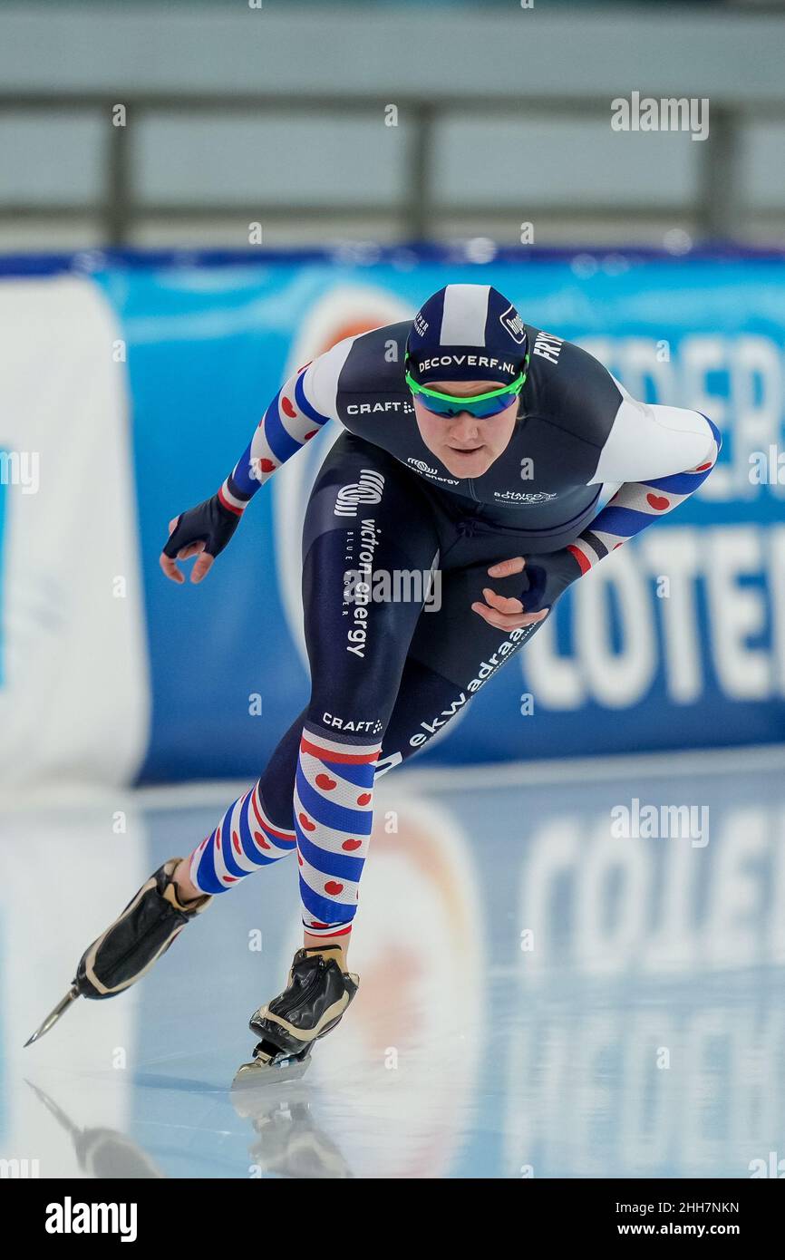 HEERENVEEN, NETHERLANDS - JANUARY 23: Lotte van Beek of Dev. Fryslan competing on the Woman's ...