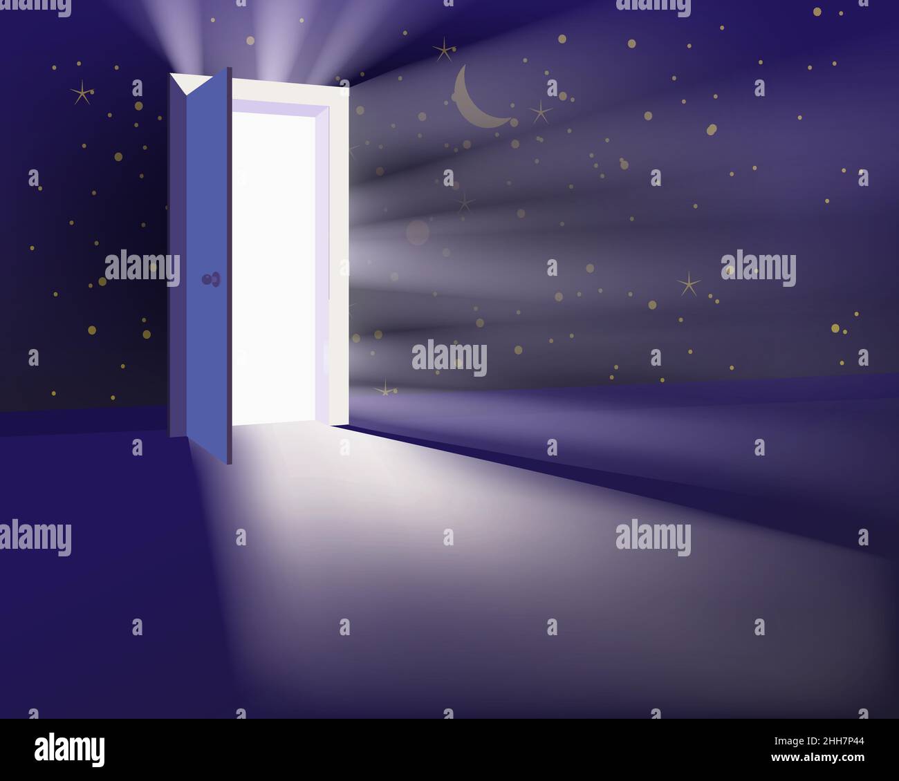 New opportunities, Open Door in universe, abstract mystical light ...