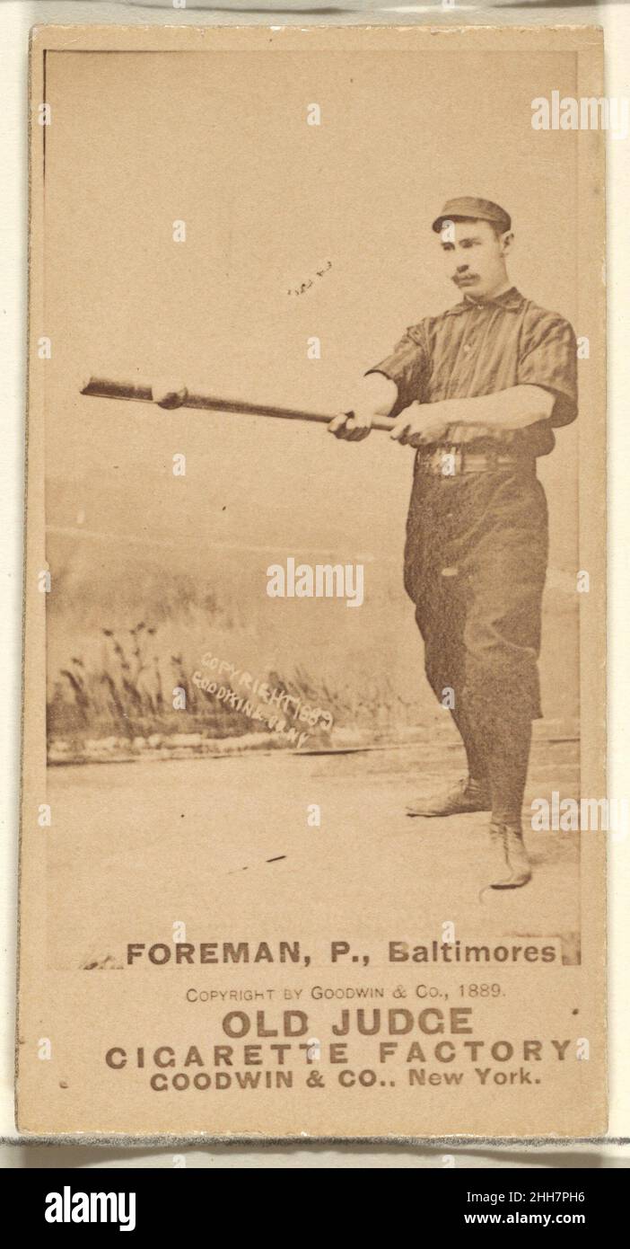 Foreman, Pitcher, Baltimore Orioles, from the Old Judge series (N172 ...