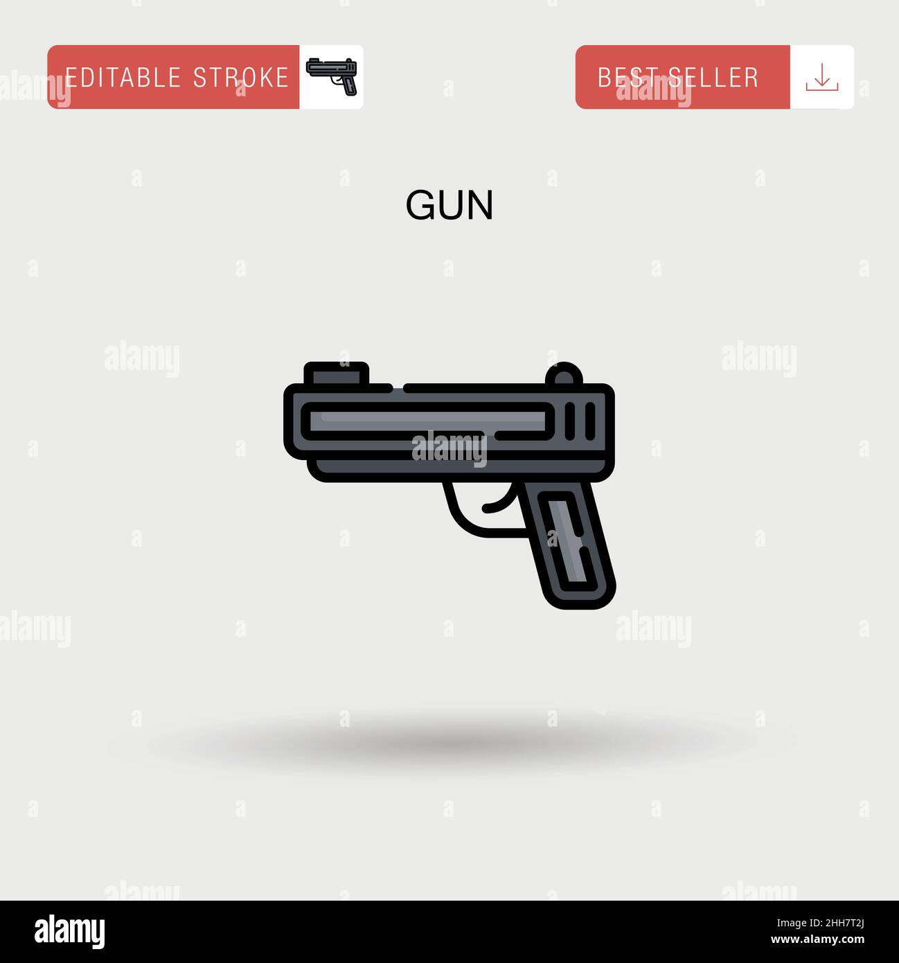 Gun Simple vector icon Stock Vector Image & Art - Alamy
