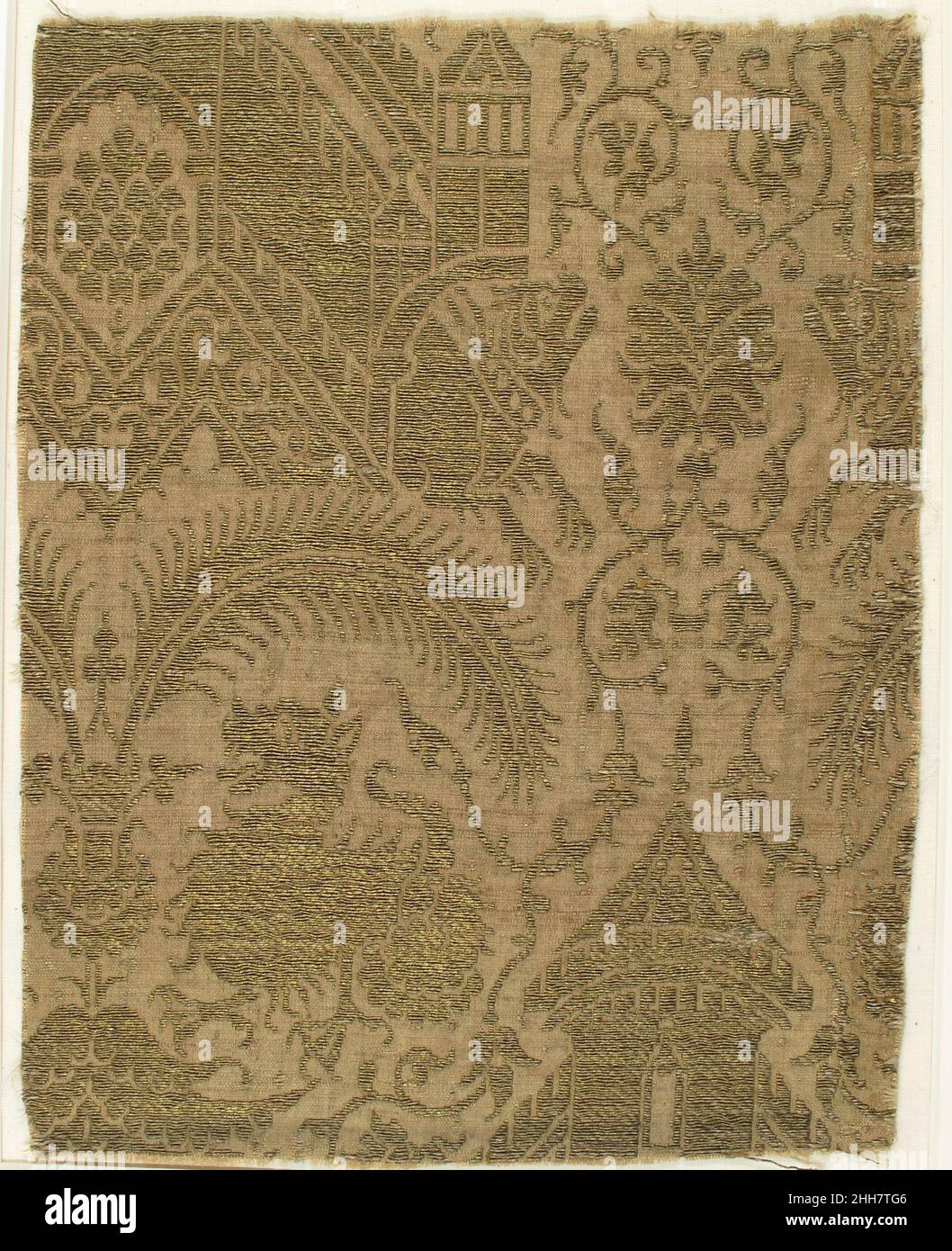 Textile with Figures and Animals in Architectural Setting 15th century ...