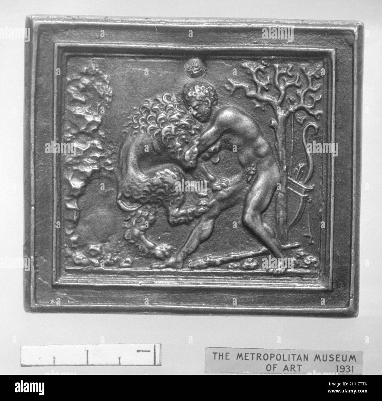 Hercules Strangling the Nemean Lion early 16th century Style of Moderno (Galeazzo Mondella ...