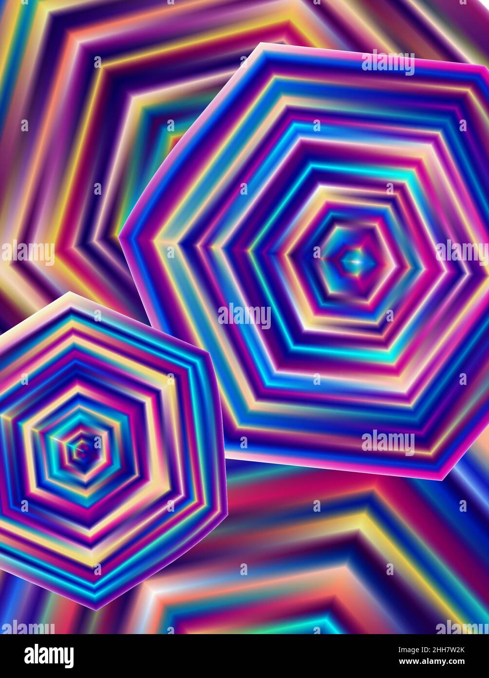 Abstract bright technicolor background with colorful hexagons. Vertical ...