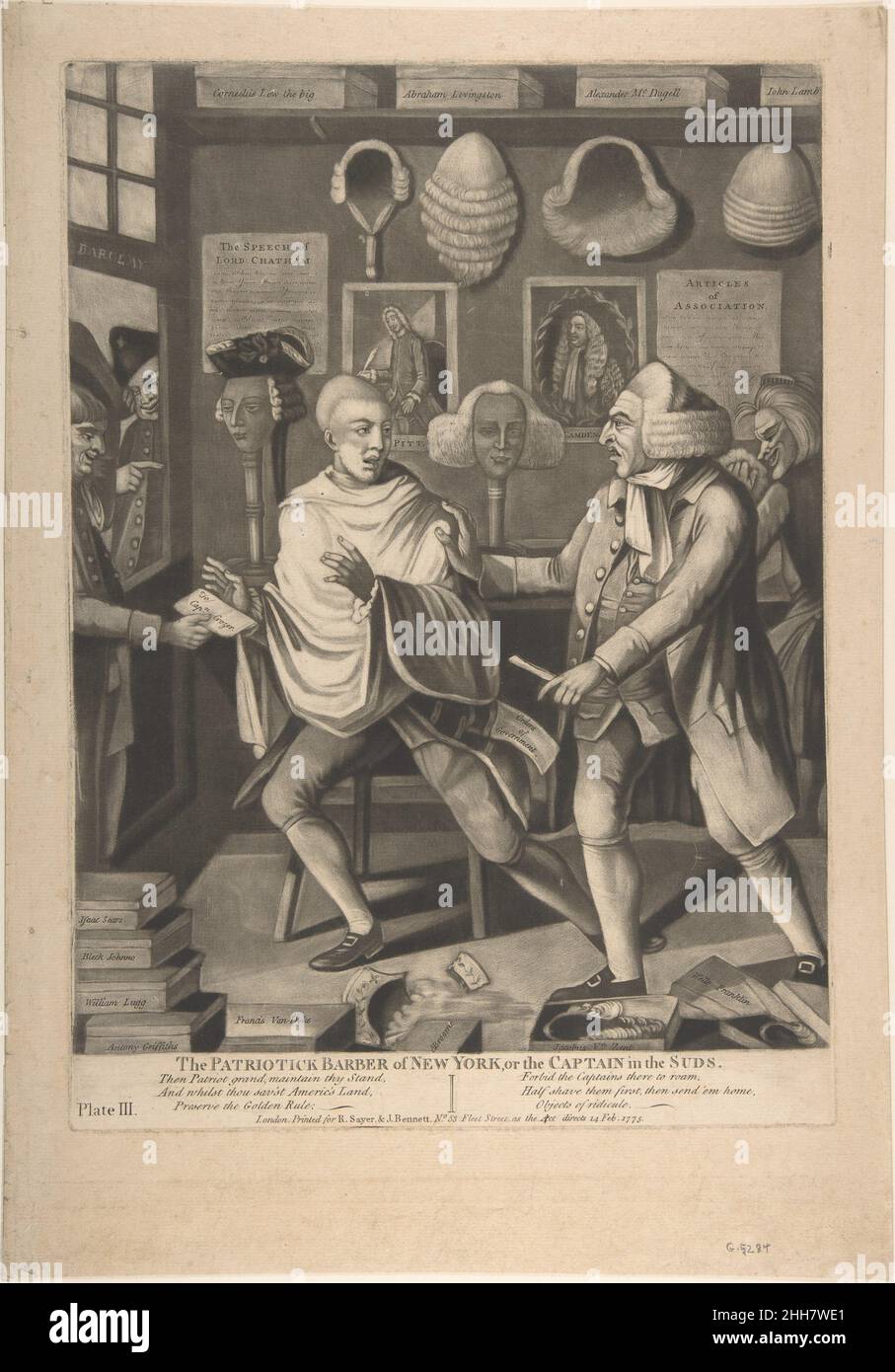 The Patriotick Barber of New York, or the Captain in the Suds February ...