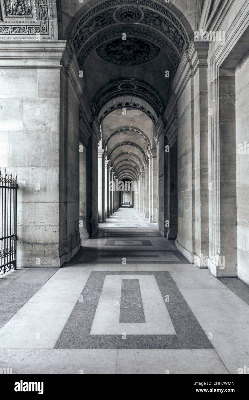 Corridor in the Louvre, Paris, France Stock Photo - Alamy