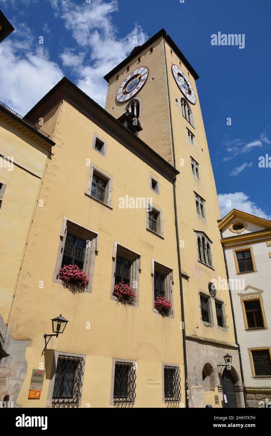 Regensburg, Bavaria, Germany – Attractive historical buildings in the ...
