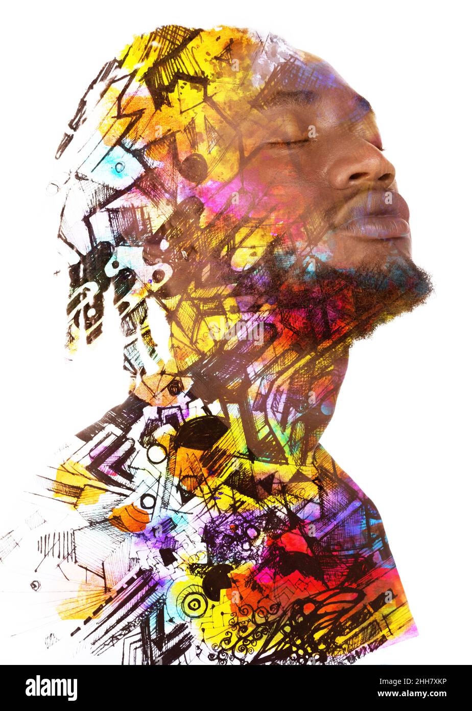 Graffiti style portrait painting Cut Out Stock Images & Pictures - Alamy