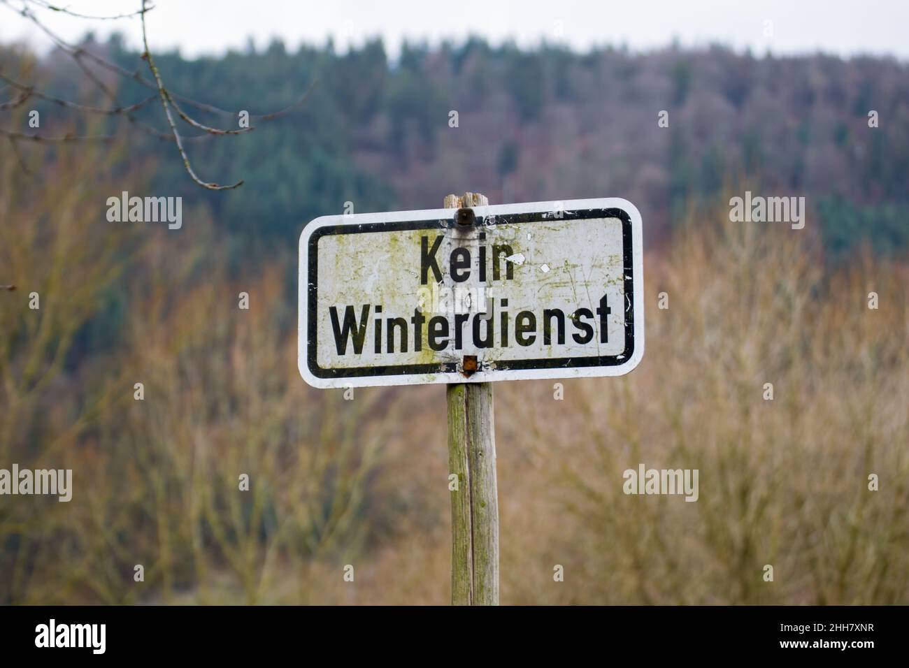 please note that there is no winter service here Stock Photo - Alamy