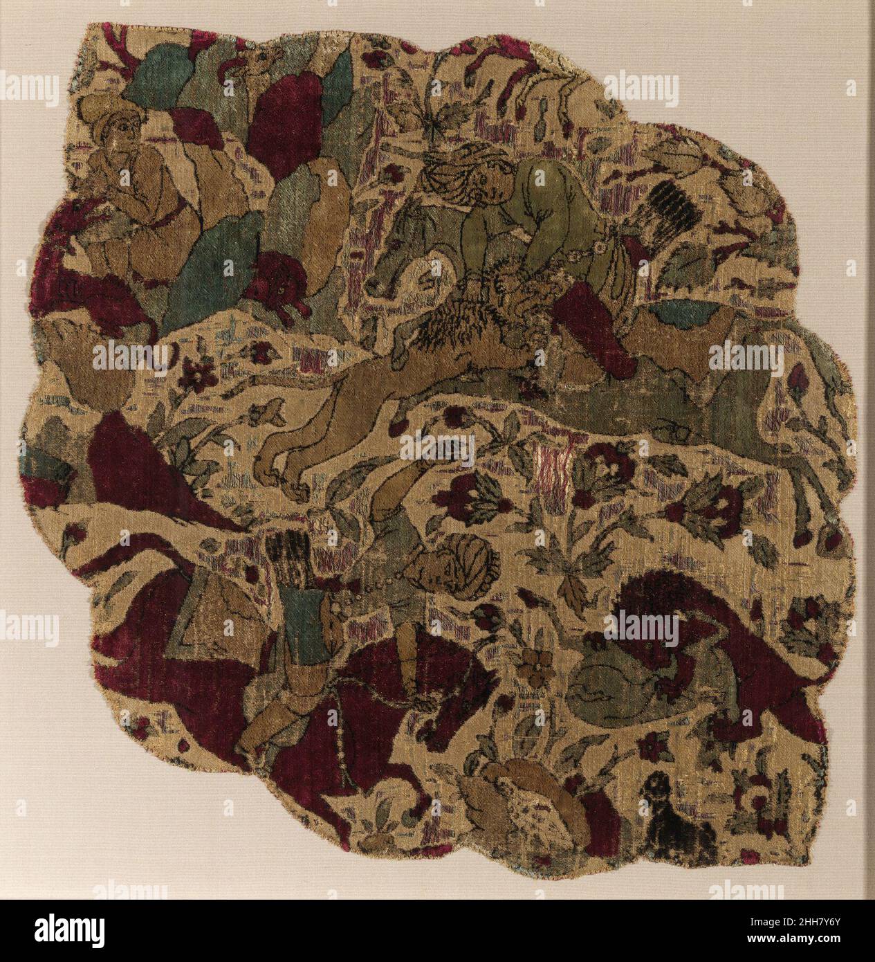 Velvet Panel with Hunting Scene ca. 1540 This polylobed velvet panel is ...