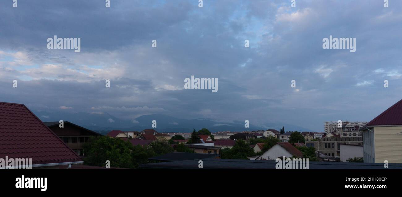 SOCHI, RUSSIA - JUNE, 06, 2021: Mountain view near Sochi Adler ...
