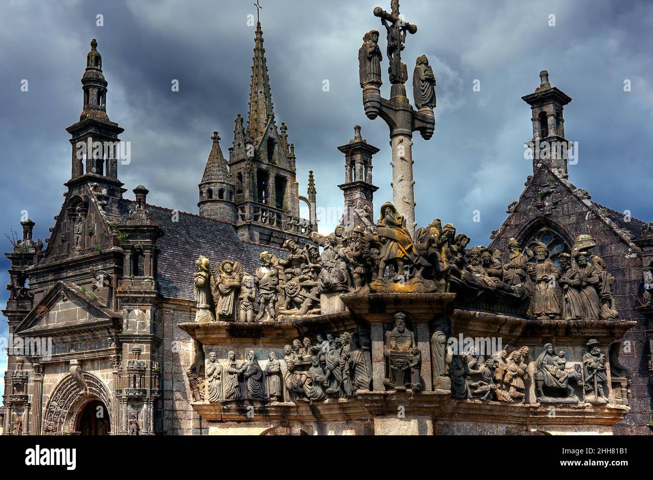 Parish close courtyard, Bretagne, France Stock Photo - Alamy