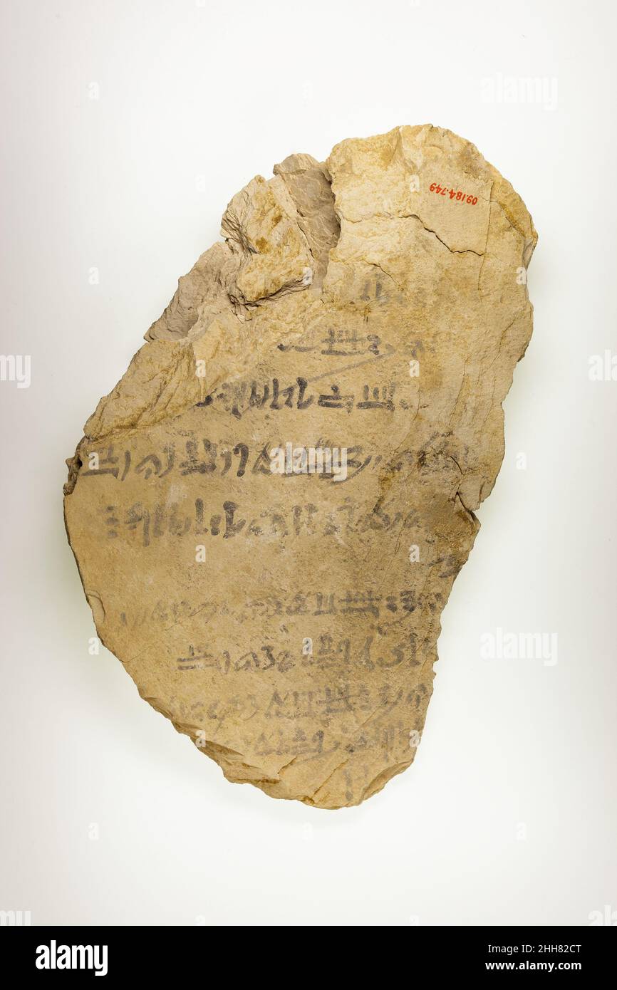 Hieratic ostracon ca 1186–1070 B.C. New Kingdom, Ramesside Ostraca ...