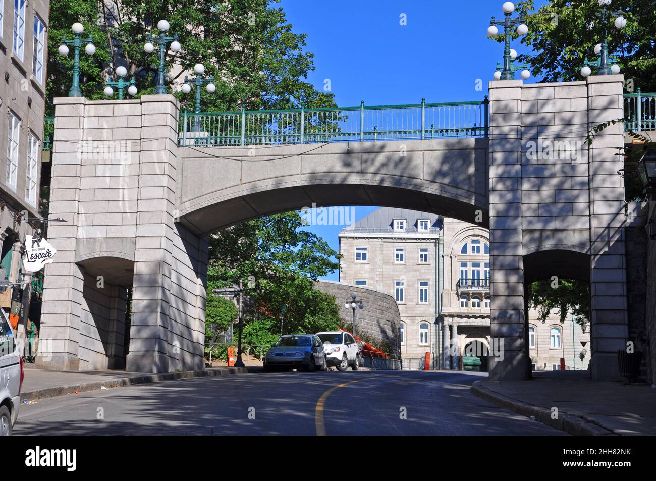 Prescott Gate on Cote de la Montagne in Quebec City, QC, Canada. The ...