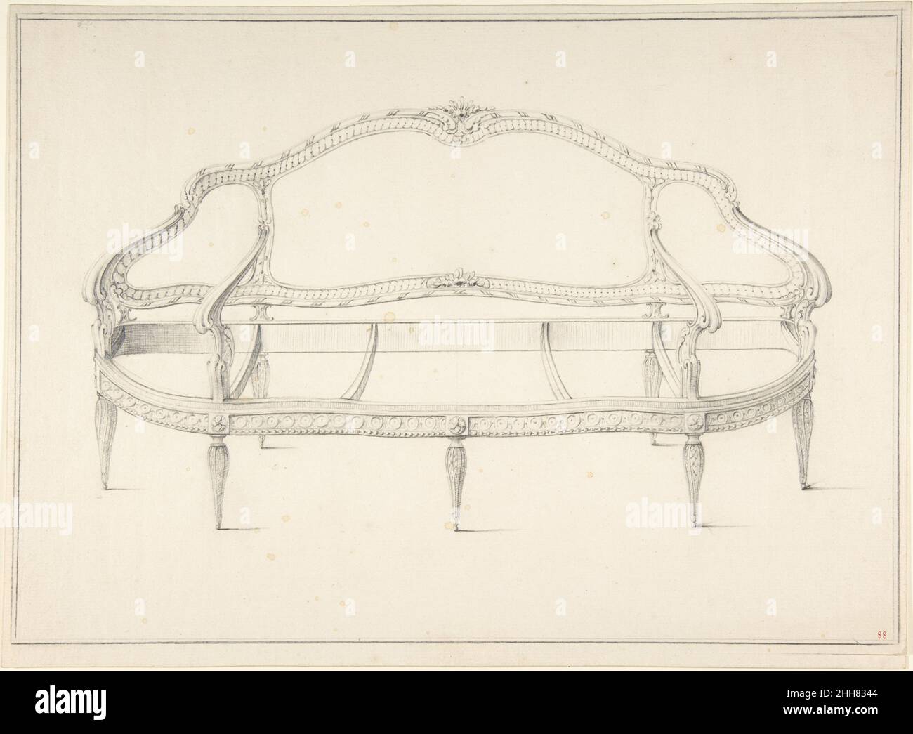 Design for a Settee ca. 1770–90 Anonymous, French, 18th century French ...