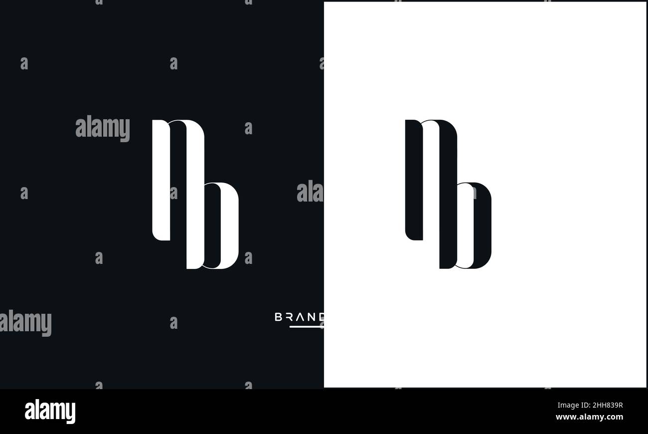 NB, BN, N, B Abstract Letters Logo Emblem Monogram Stock Vector Image ...