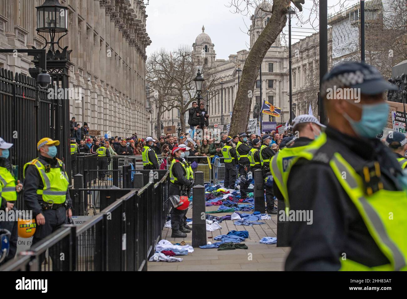 March for Freedom, London, UK - 22nd January 2022 Police officers ...