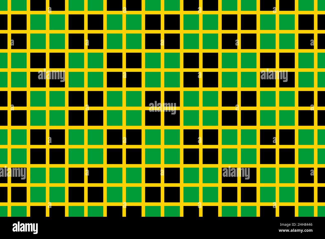 Geometric pattern in the colors of the national flag of Jamaica. The ...